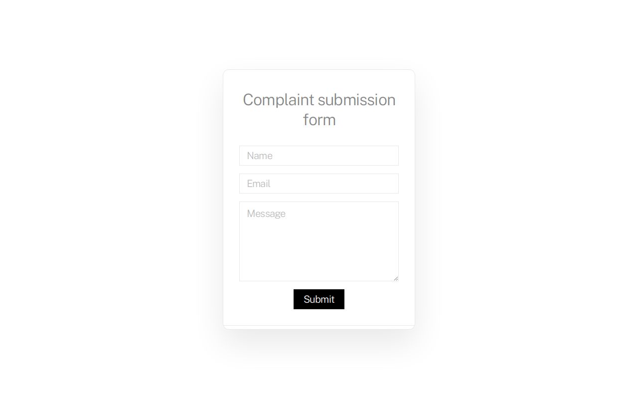 Complaint submission form